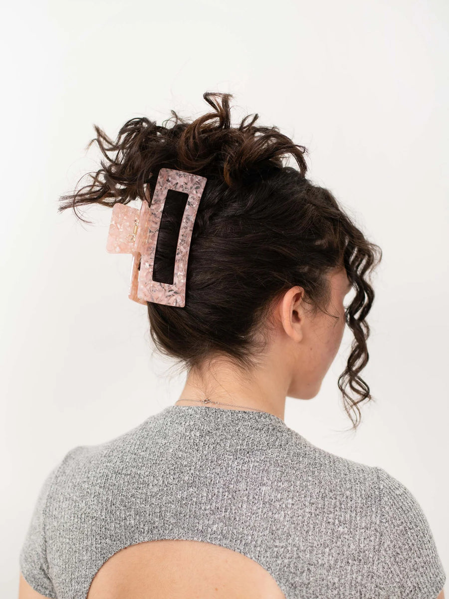 Flirty Pineapple Rose Quartz Claw Clip | Claw Clips at Curl Warehouse