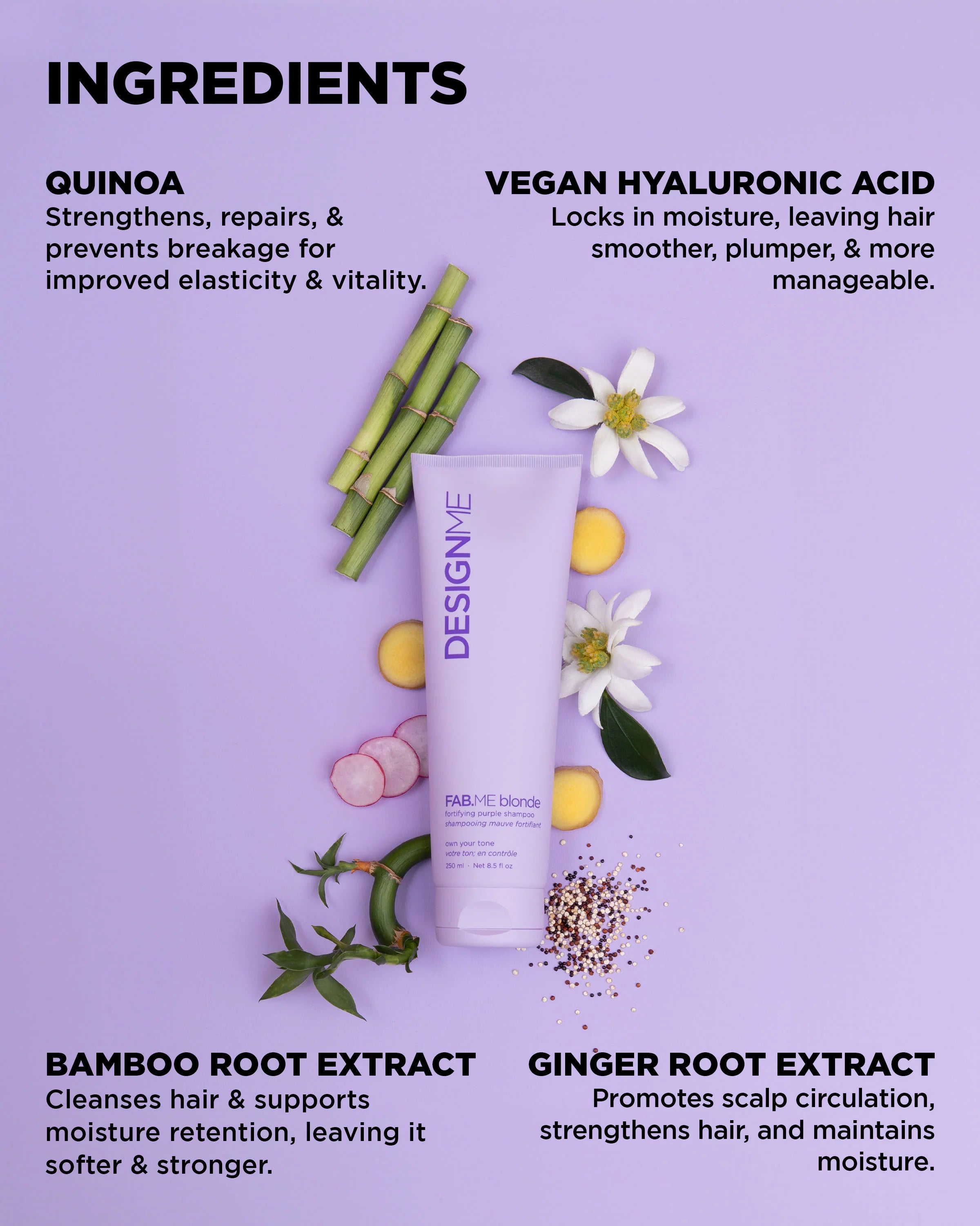 Design.Me Fab.Me Blonde Fortifying Purple Shampoo | Curl Warehouse